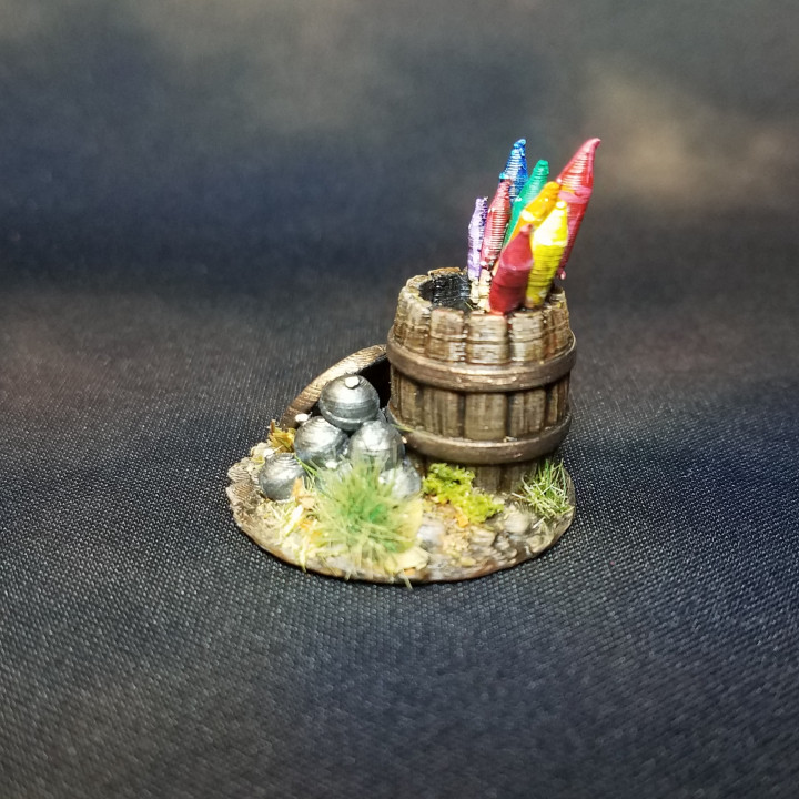 3D Printable Fourth of July Barrel of Rockets and Stack of Bombs by ...