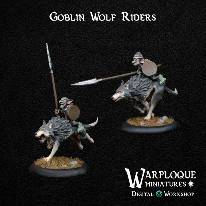 3D Printable Goblin Wolf Riders by Warp Miniatures