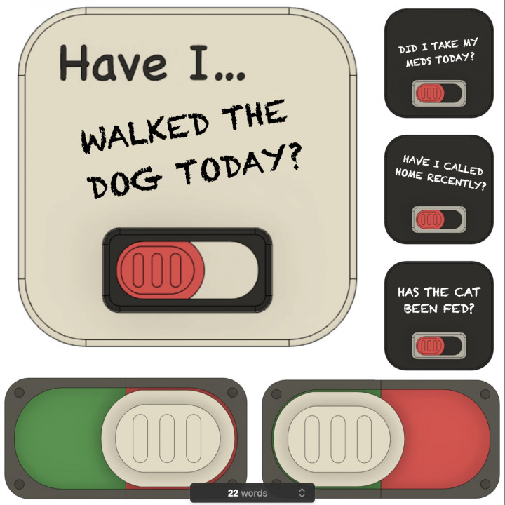 3D Printable Simple yes/no slider indicator by Tom Price