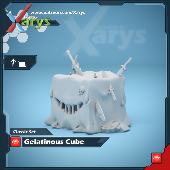 3D Printable Gelatinous cube by Xarys Games