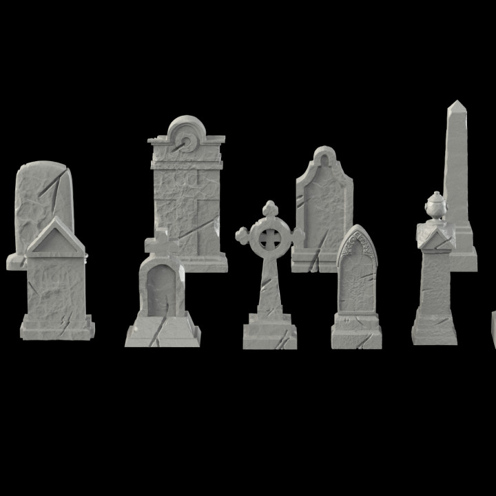 3D Printable Tombstone pack by Crosslances