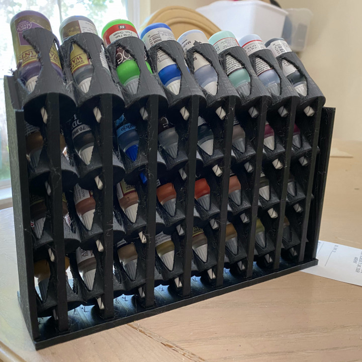 3D Printable Vallejo 32 slot paint rack vertical (side printable) by ...