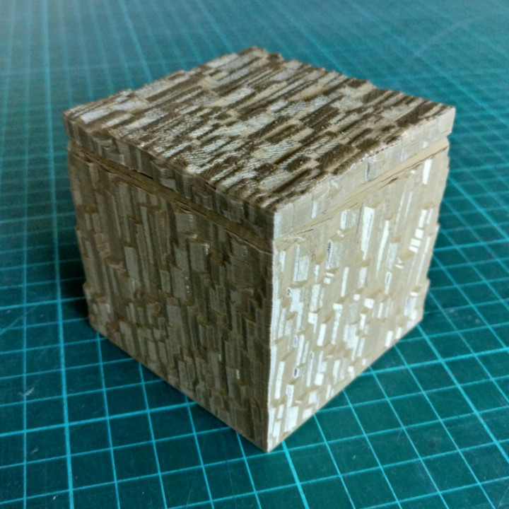 3D Printable Rock-textured ornamental box by Ronald Chua