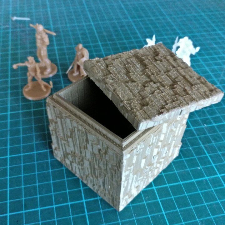 3D Printable Rock-textured ornamental box by Ronald Chua