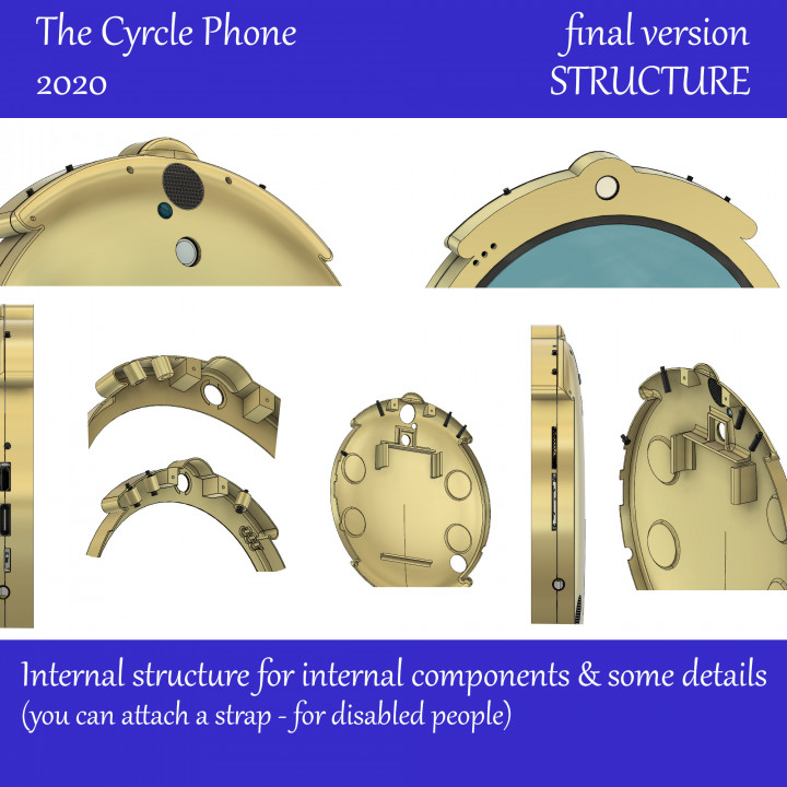3D Printable The Cyrcle Phone - designs and internal structure by oneoz