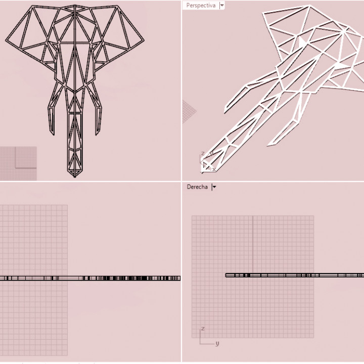 3D Printable Elephant 2D by Imprime lo bonito