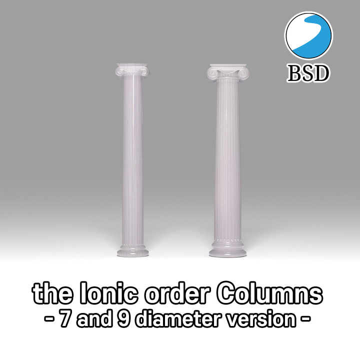 3D Printable the Ionic order columns by BlueSand3D