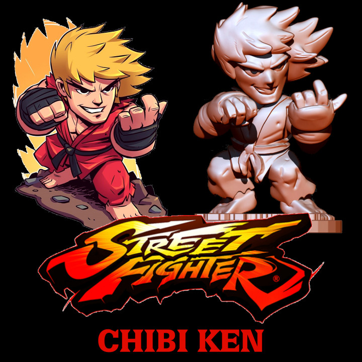 3D Printable STREET FIGHTER - CHIBI KEN by Juan Imfeld