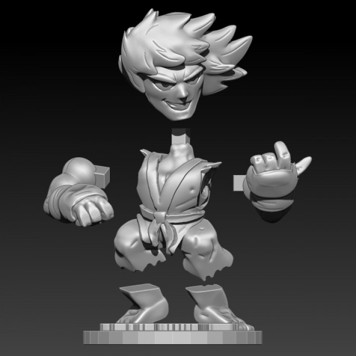 3D Printable STREET FIGHTER - CHIBI KEN by Juan Imfeld