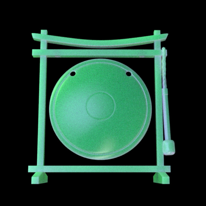 3D Printable Gong and Frame, 28mm Scale, Pre Supported by Simon