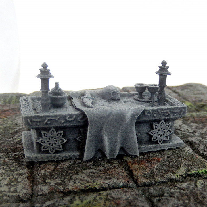 3D Printable Church / temple altar (tabletop miniature) by Lex Addams