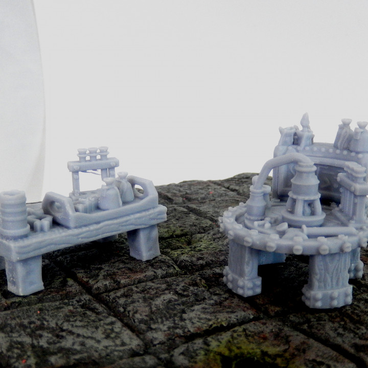 3D Printable Alchemy tables and lab equipment (mad alchemist laboratory ...