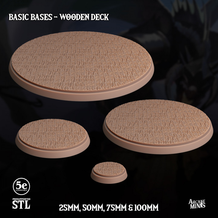 3D Printable Arcane Minis - Basic Bases by Sordane Publishing