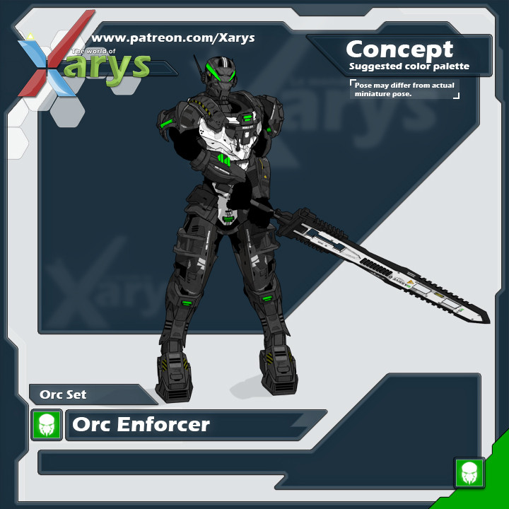 3D Printable Orc Enforcer by Xarys Games