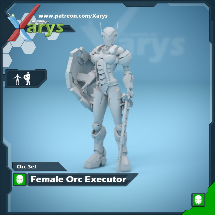 3D Printable Female Orc executor by Xarys Games
