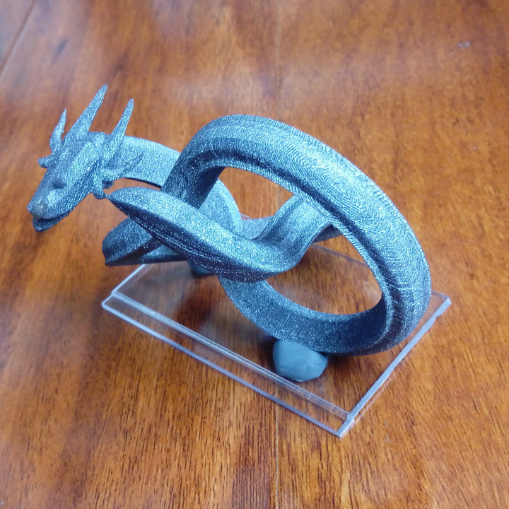 3D Printable Torus knot dragon - low poly by Justin Lin