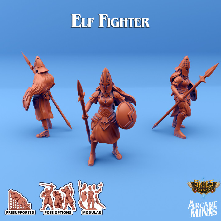3D Printable Elf Fighter - Cin'dar Navy by Sordane Publishing