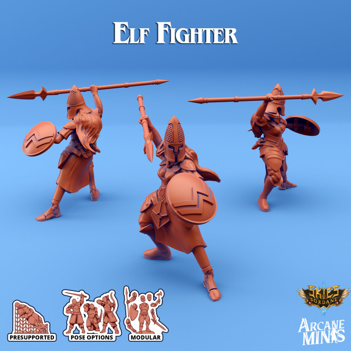 3D Printable Elf Fighter - Cin'dar Navy by Sordane Publishing
