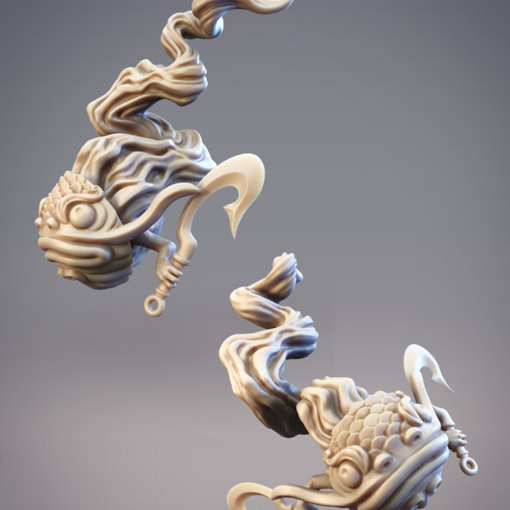 3D Printable Onibi Spirit with Koi Mask (Pre-Supported) by CobraMode