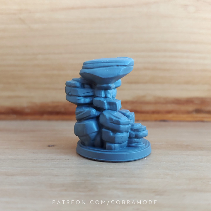 3D Printable Stacked Rock Base (25.4mm) by CobraMode