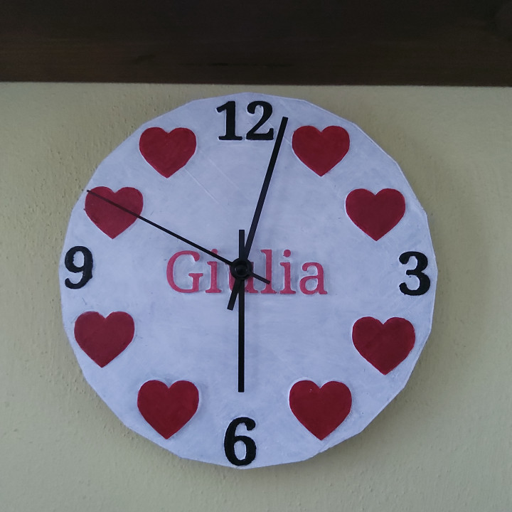 3D Printable Name clock by Andrea