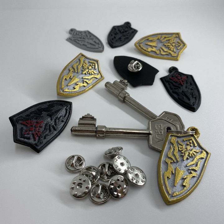 3D Printable Shield Pins and keyrings from the Legend of Zelda, Breath ...