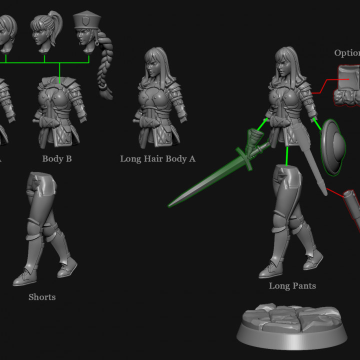 3D Printable Adventurer - Fighters and Sorcerers by Tri Fin Studio