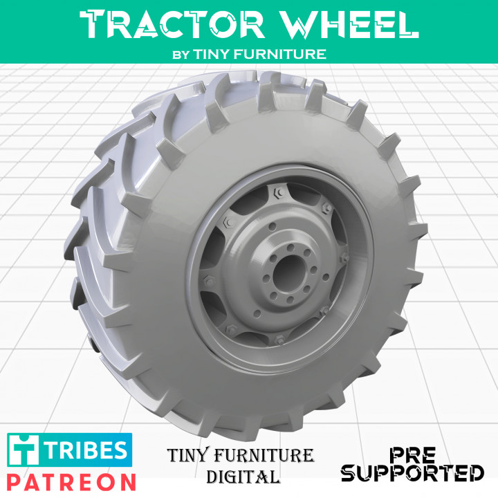 3D Printable Tractor wheel by Tiny Furniture