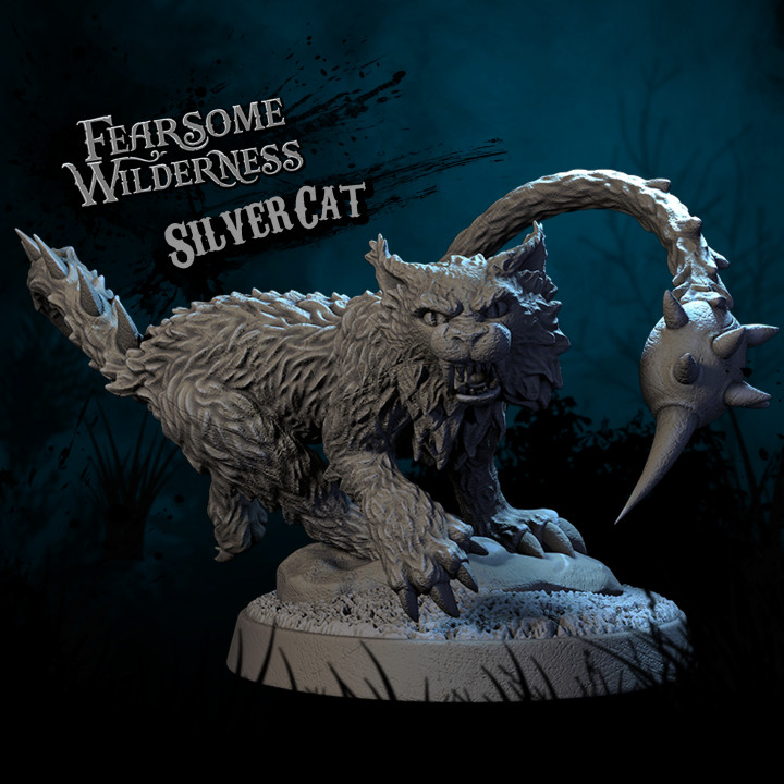 3D Printable The Silver Cat by Geektopia Games