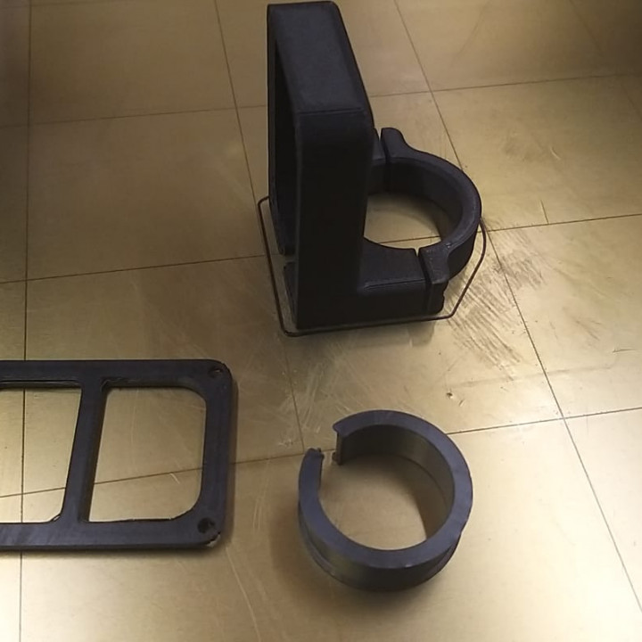 3D Printable Motorcycle DashCam Button Mount on Handlebar by ShmilCat