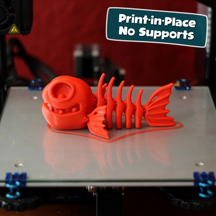 3D Printable FLEXI PRINT-IN-PLACE FISH by Flexi Factory