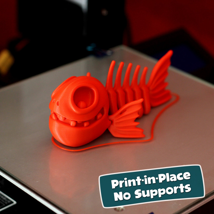 3D Printable FLEXI PRINT-IN-PLACE FISH by Flexi Factory