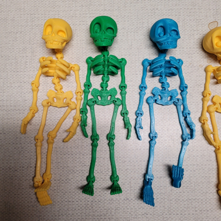 3D Print of CUTE FLEXI PRINT-IN-PLACE SKELETON by danielhunt