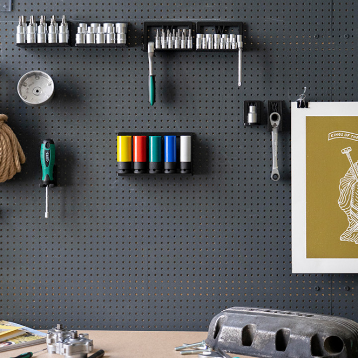 3D Printable Impact Socket Holder Set 5pcs 1/2 Inch 017 I for screws or ...