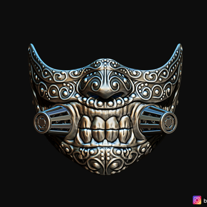 3D Printable Face mask - Samurai Covid Mask by 3DpropsDesigns
