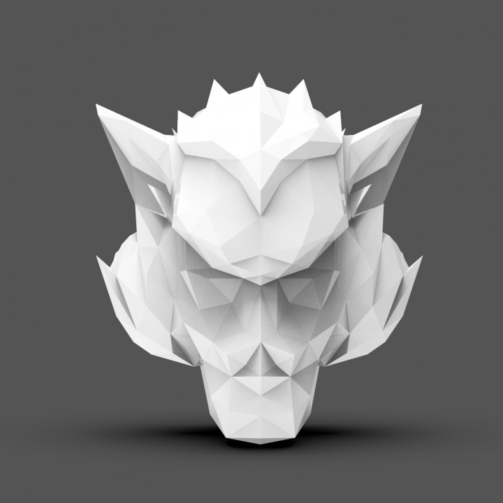 3D Printable Polygon Head Kong by 3DpropsDesigns