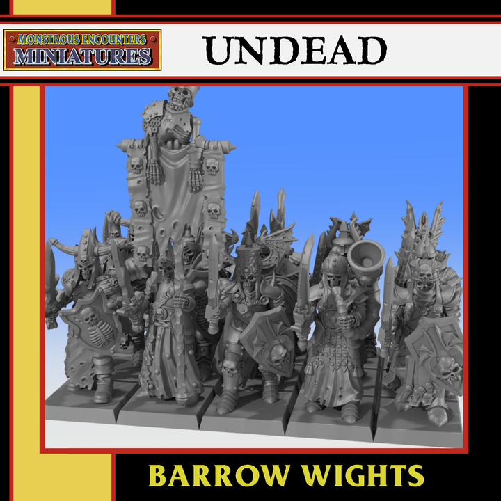 3D Printable UNDEAD: Barrow Wights Unit by Monstrous Encounters