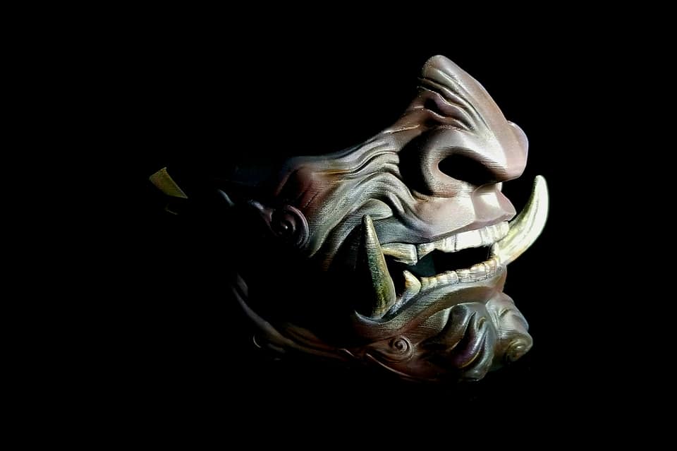 3D Printable Samurai Mask Model 2 by Todor Kolev