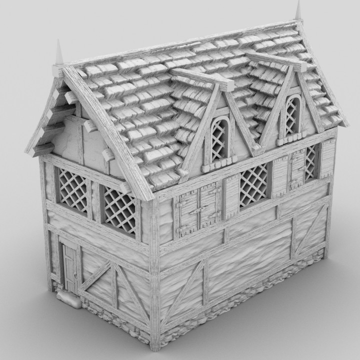 3D Printable Medieval Coaching Inn by Black Magic Pixels