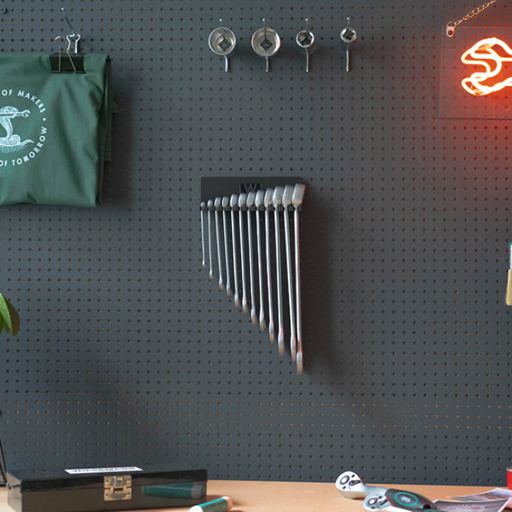 3D Printable Combination Spanner Set 12pcs metric 6-22mm Wall Holder ...