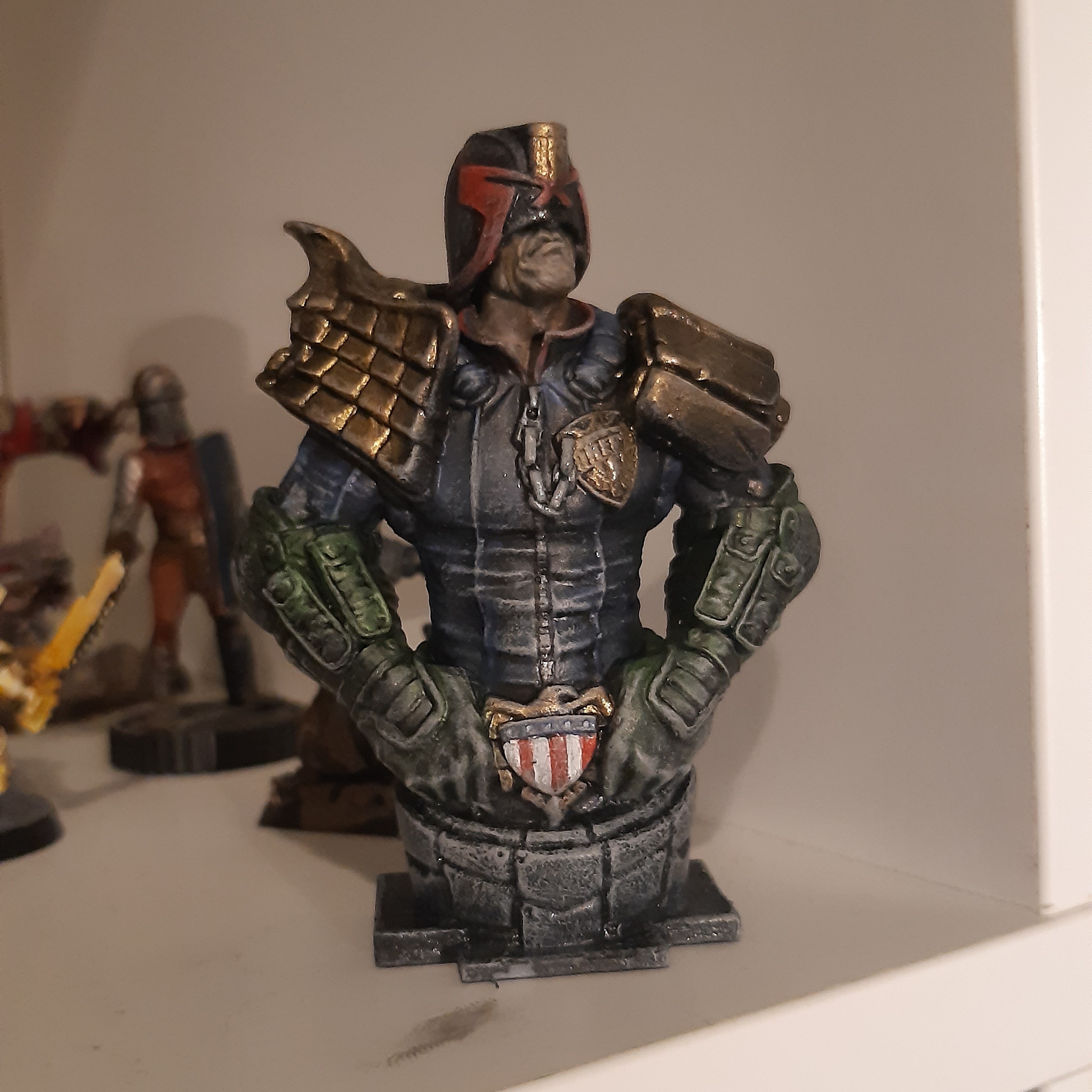 3D Printable Judge Dredd bust (fan art) by Eastman