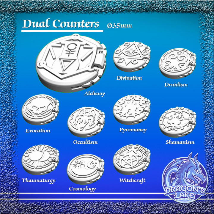 3D Printable Witchcraft Dual counter by Dragon's Lake Miniaturas