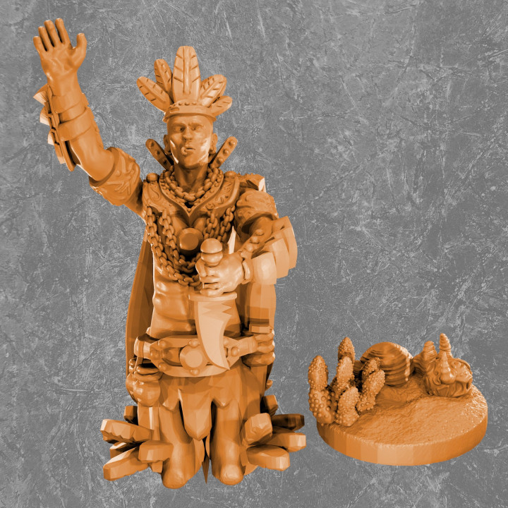 3D Printable Aztec warriors and bard miniatures by Lex Addams