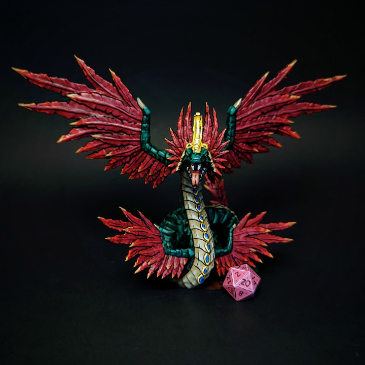 3D Print of Snake Goddess Serpentia / Quetzalcoatl / Couatl / Winged ...