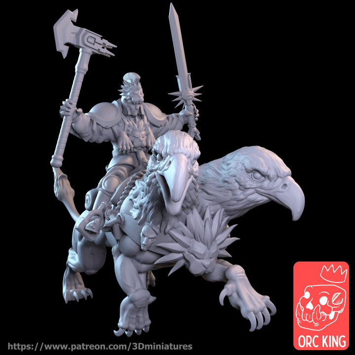 3D Printable Griffon Riders by Orc King Studio