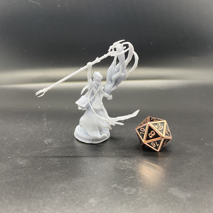 3D Printable Ture'Hin Guldar Sun Elf Wizard tabletop miniature 32mm ...