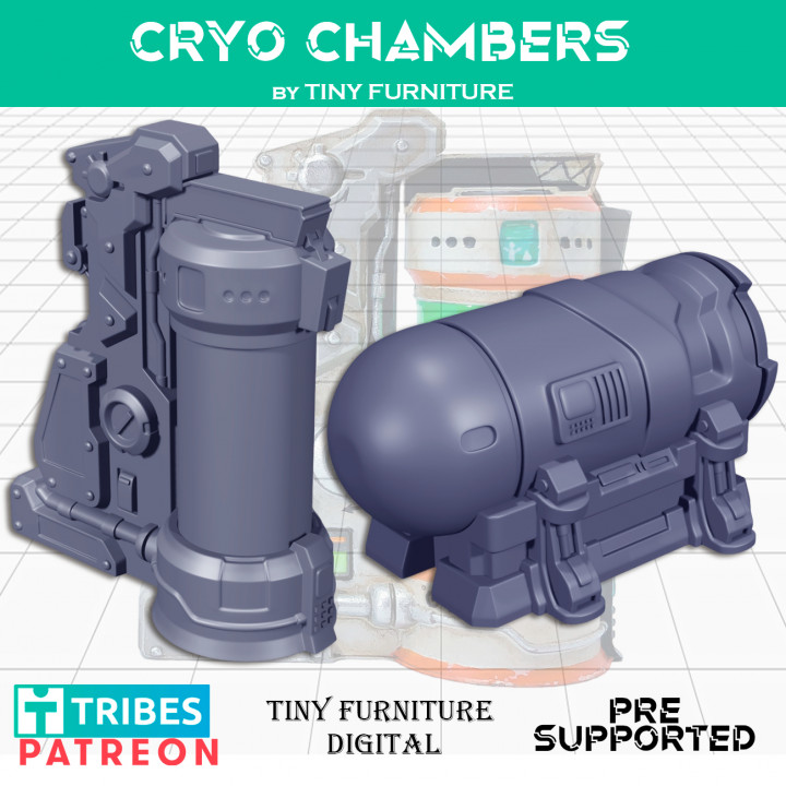 3D Printable Cryo chambers by Tiny Furniture