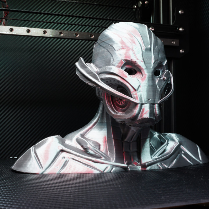 3D Printable Ultron bust Support Free by iczfirz