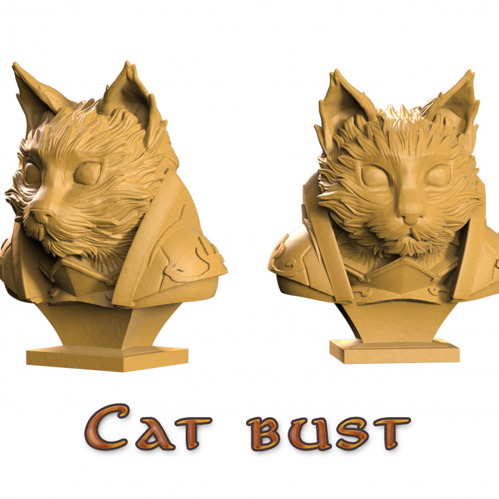 3D Printable Cat bust by Crosslances