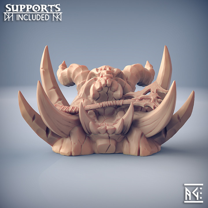 3D Printable Orc War Shrine - Orc Barbarians Terrain Piece by Artisan Guild